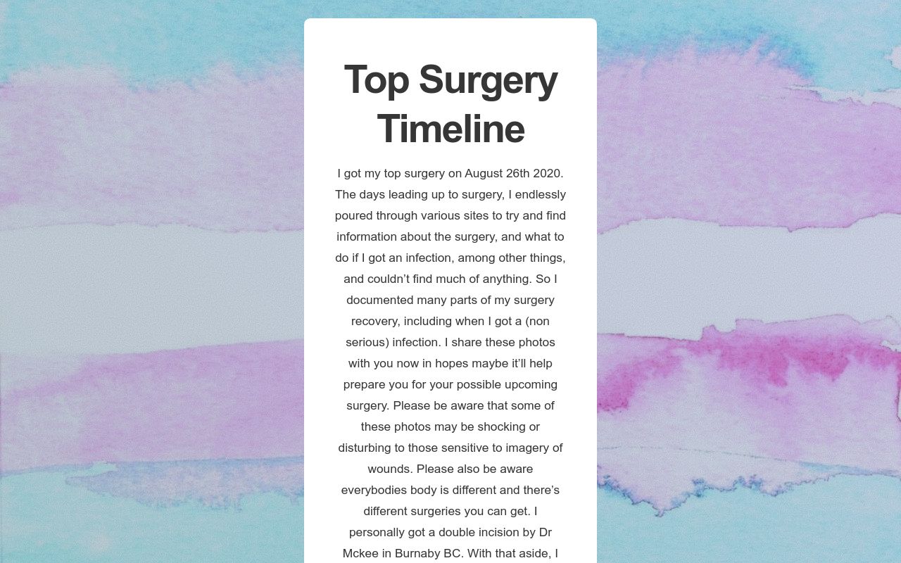 Top surgery timeline